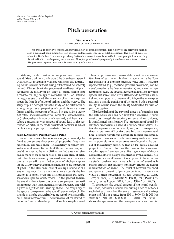 (PDF) Pitch perception