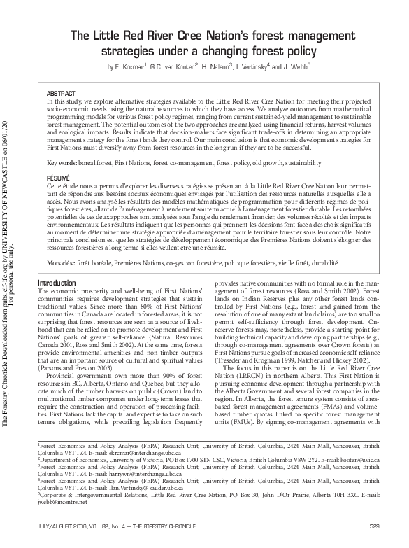 (PDF) The Little Red River Cree Nation's forest management strategies ...