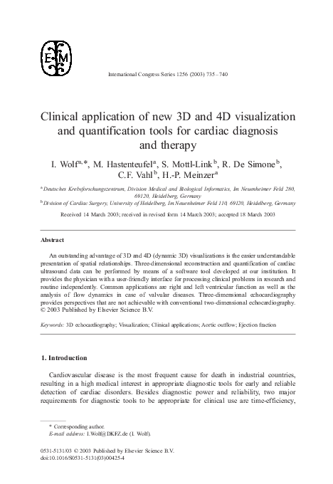 (PDF) Clinical application of new 3D and 4D visualization and ...