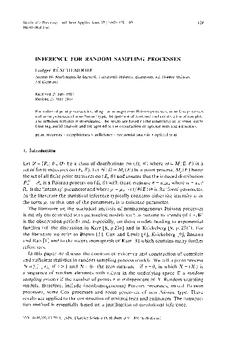 (PDF) Inference for random sampling processes