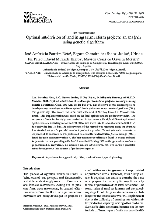 (PDF) Optimal Land Subdivision Using Genetic Algorithms in Brazil