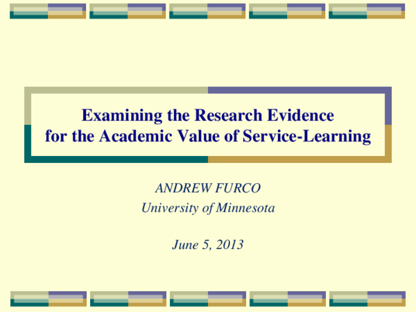 (PDF) Examining the research evidence for the academic value of service ...
