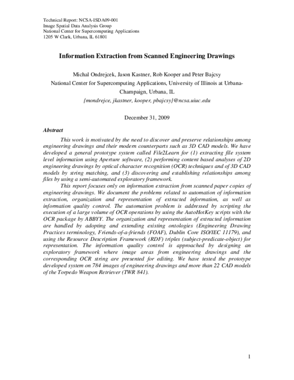 Pdf Information Extraction From Scanned Engineering Drawings 