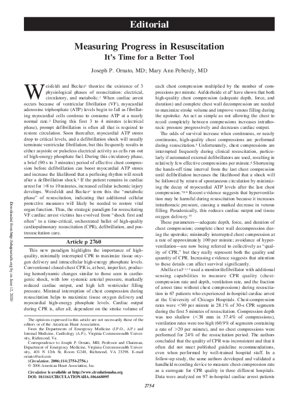 (PDF) Measuring Progress in Resuscitation: It's Time for a Better Tool