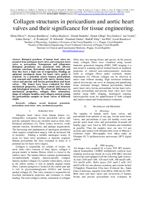 (PDF) Collagen structures in pericardium and aortic heart valves and ...