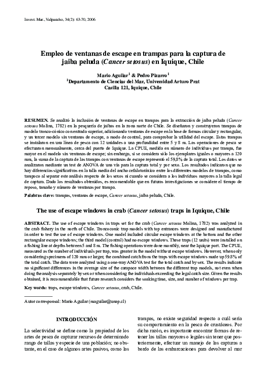 (PDF) Empleo de ventanas de escape en trampas para la captura dejaiba ...