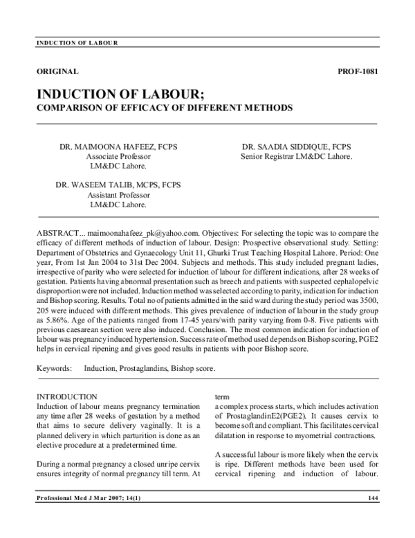 (PDF) Induction of Labour