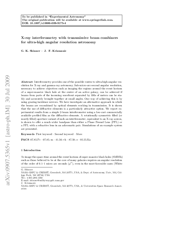 (PDF) X-ray interferometry with transmissive beam combiners for ultra-high angular resolution ...