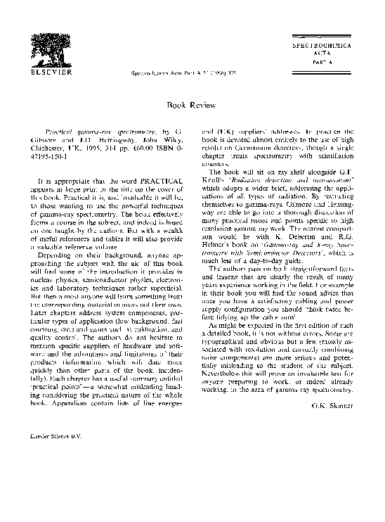 (PDF) Practical gamma-ray spectrometry