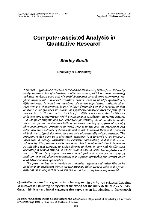 (PDF) Computer-assisted analysis in qualitative research