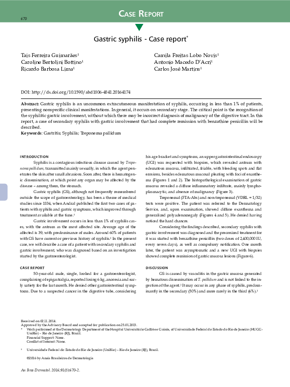 (PDF) Rectal syphilis - a case report | dijana kosijer - Academia.edu