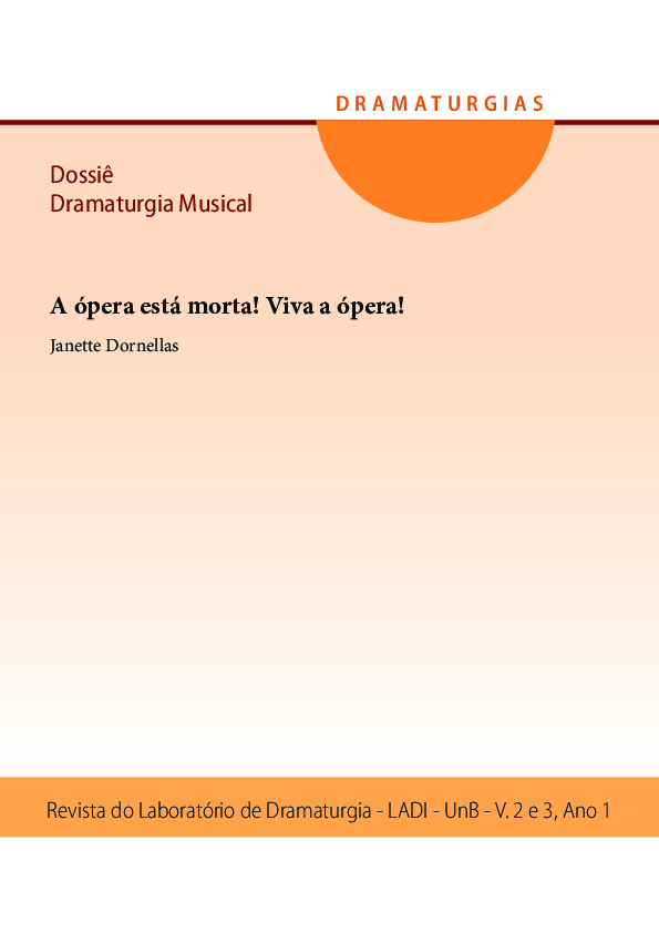 (PDF) A Ópera está morta! Viva a Ópera! A Revitalização da Ópera no ...