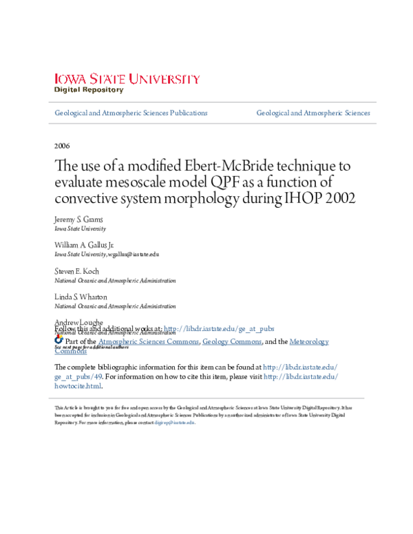 (PDF) The Use of a Modified Ebert–McBride Technique to Evaluate ...
