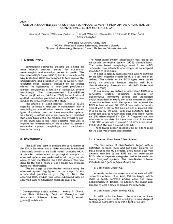 (PDF) Use of a modified Ebert-McBride technique to verify IHOP QPF as a ...