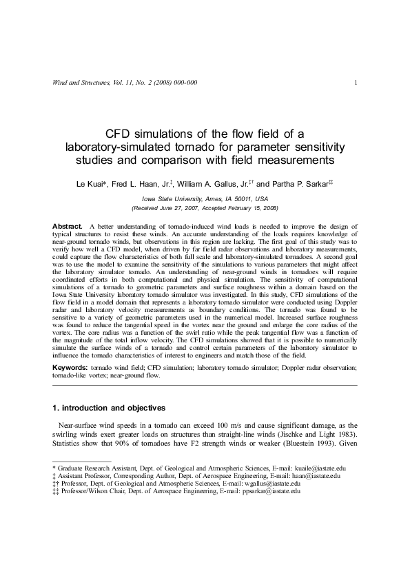 (PDF) CFD simulations of the flow field of a laboratory-simulated ...