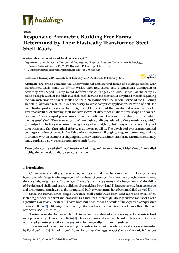 (PDF) Responsive Parametric Building Free Forms Determined by Their ...