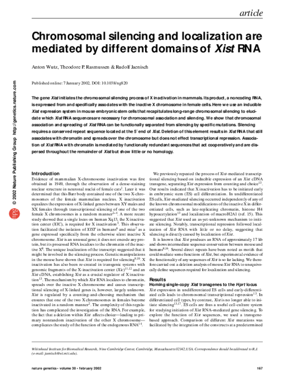 (PDF) Chromosomal silencing and localization are mediated by different ...