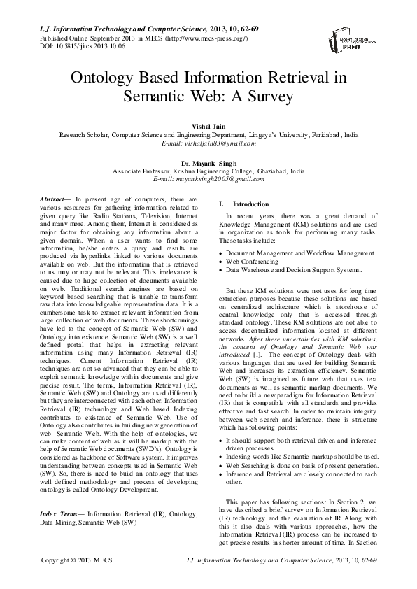(PDF) Ontology Based Information Retrieval in Semantic Web: A Survey