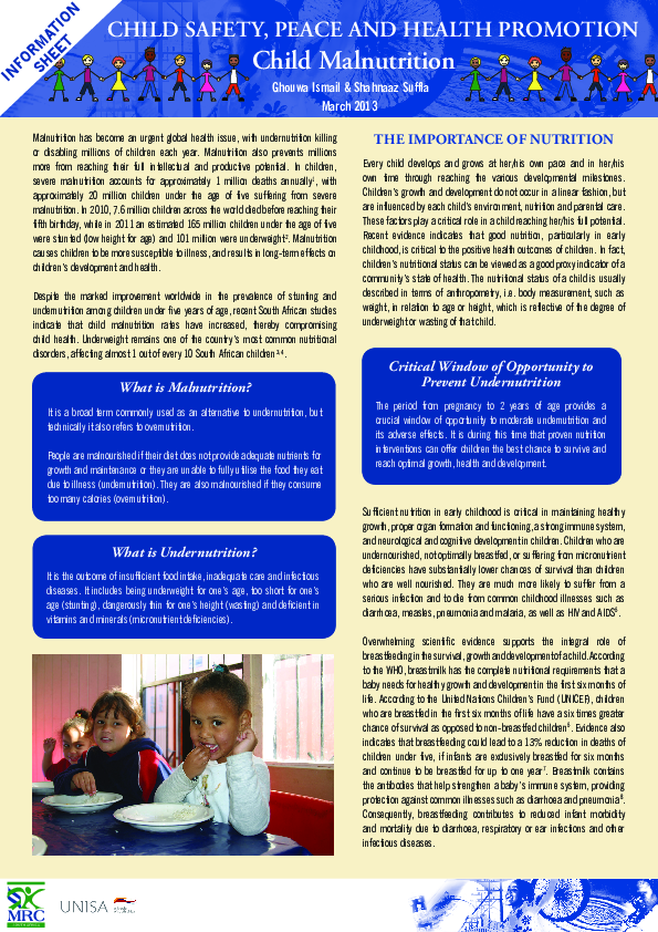 (PDF) Child Malnutrition - Information Sheet
