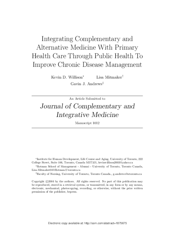 (PDF) Integrating complementary and alternative medicine curricula into medical education: A 3 ...