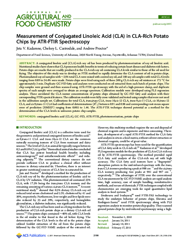 (PDF) Measurement of Conjugated Linoleic Acid (CLA) in CLA-Rich Soy Oil ...