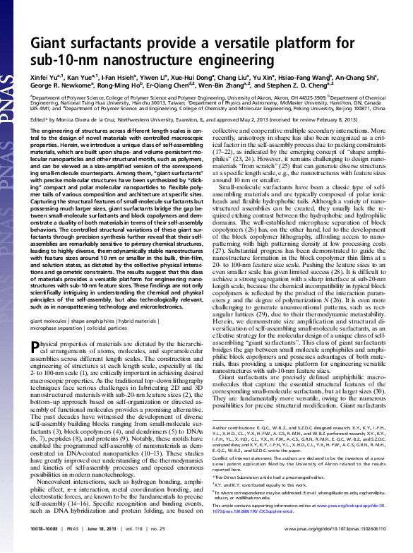 (PDF) Effects of molecular geometry on the self-assembly of giant ...