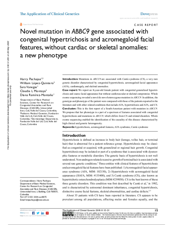 (PDF) Novel mutation in ABBC9 gene associated with congenital ...