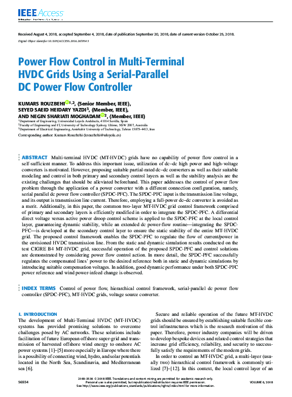 Pdf Power Flow Control In Multi Terminal Hvdc Grids Using A Serial