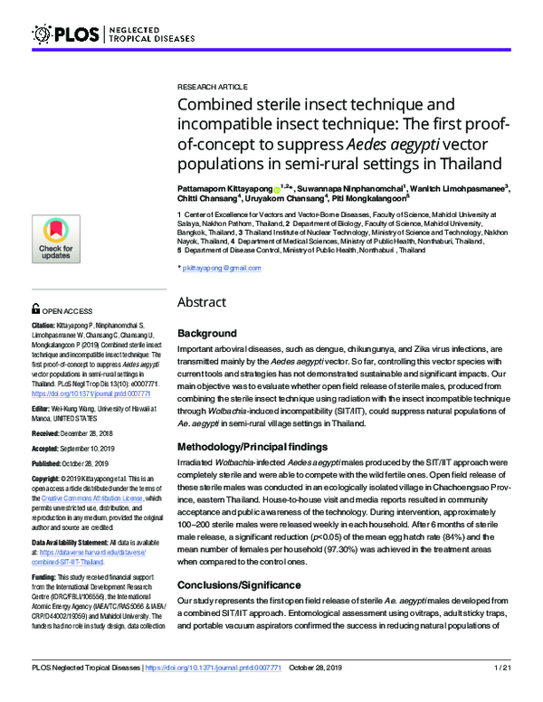 (PDF) Combined sterile insect technique and incompatible insect ...