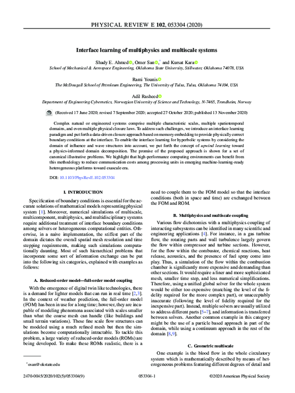 (PDF) Interface learning of multiphysics and multiscale systems