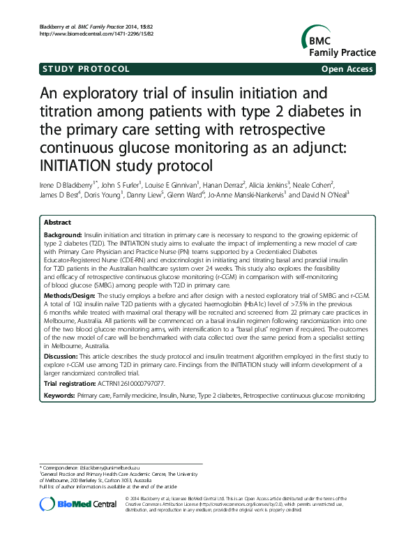 Pdf An Exploratory Trial Of Basal And Prandial Insulin Initiation And