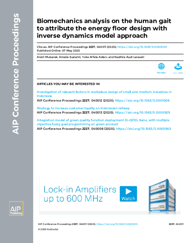 (PDF) Biomechanics analysis on the human gait to attribute the energy ...