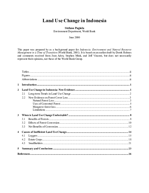 (PDF) Land use change in Indonesia