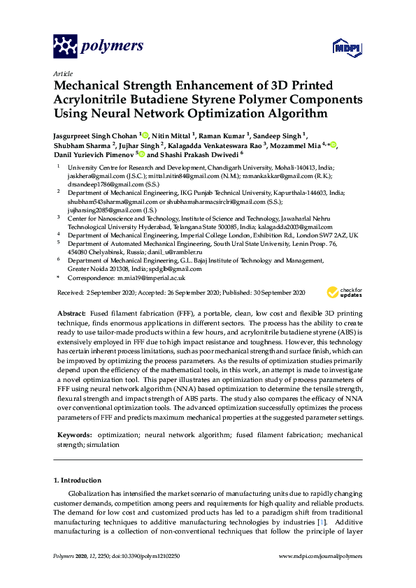 (PDF) Mechanical Strength Enhancement of 3D Printed Acrylonitrile ...