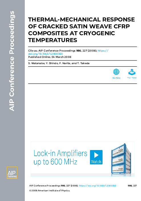 (PDF) Thermal-Mechanical Response of Cracked Satin Weave CFRP ...