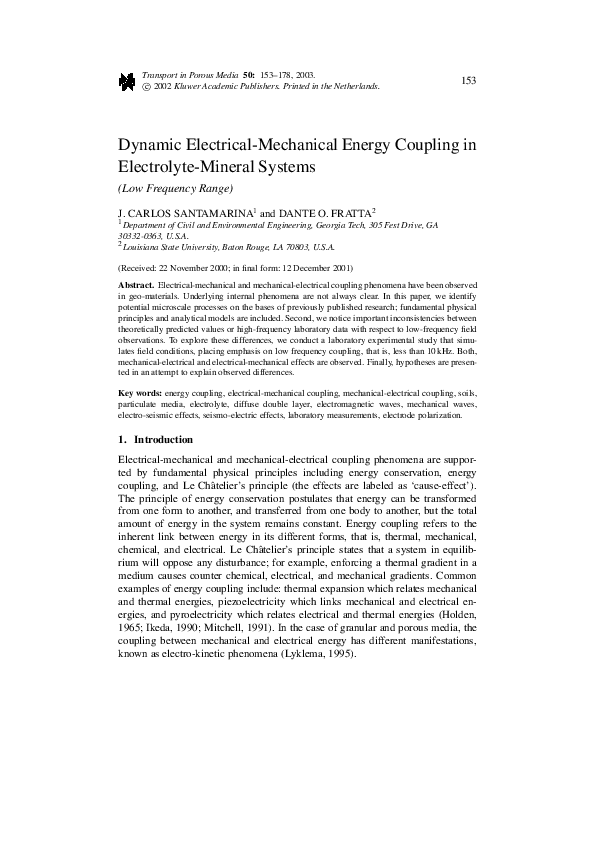 (PDF) Dynamic electrical-mechanical energy coupling in electrolyte ...