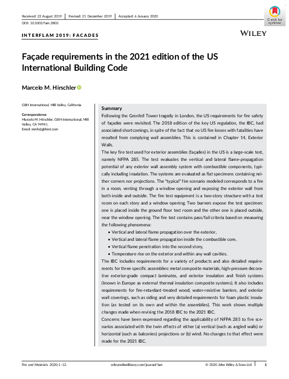 (PDF) Façade requirements in the 2021 edition of the US International ...
