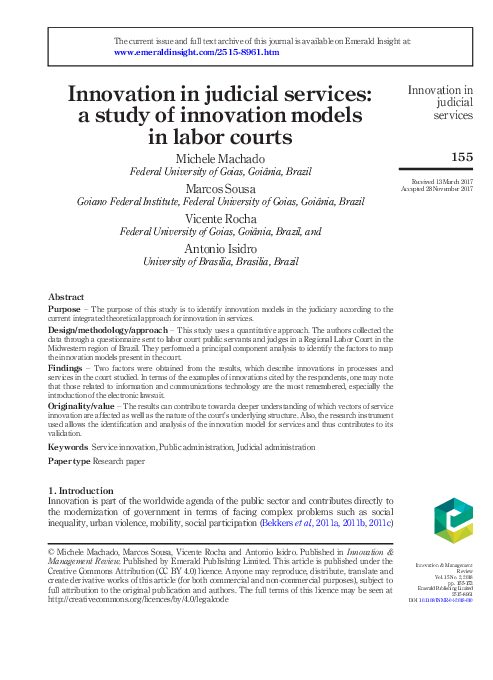 (PDF) Innovation in judicial services: a study of innovation models in ...
