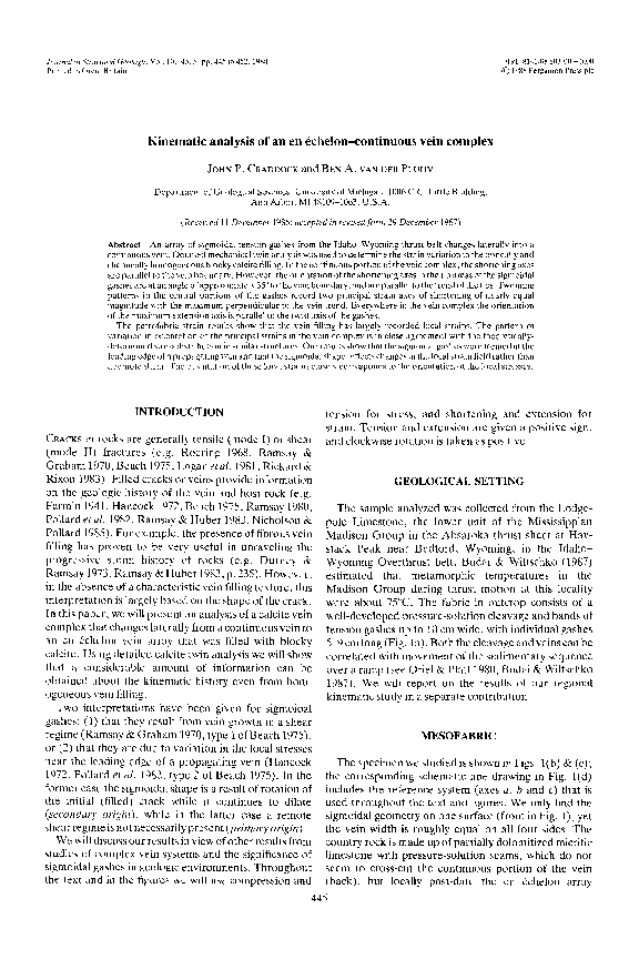 (PDF) Kinematic analysis of an en échelon—continuous vein complex