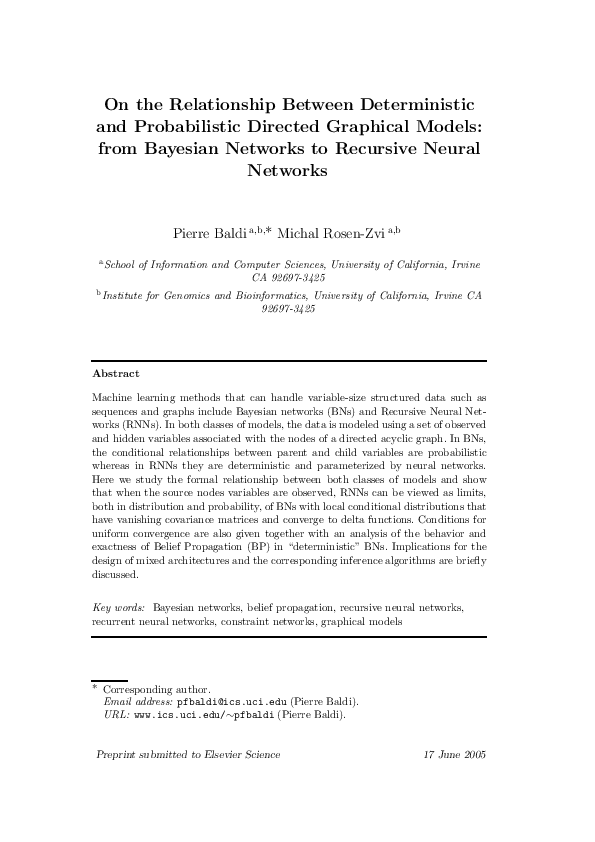 (PDF) On the relationship between deterministic and probabilistic directed Graphical models ...