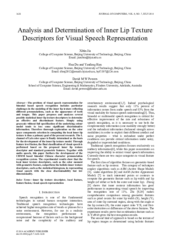 (PDF) Analysis and Determination of Inner Lip texture Descriptors for ... (PDF) Analysis and Determination of Inner Lip texture Descriptors for ...