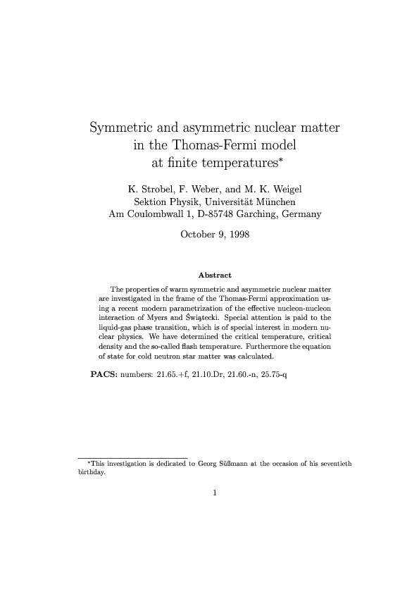 (PDF) Symmetrie and Asymmetrie Nuclear Matter in the Thomas-Fermi Model ...