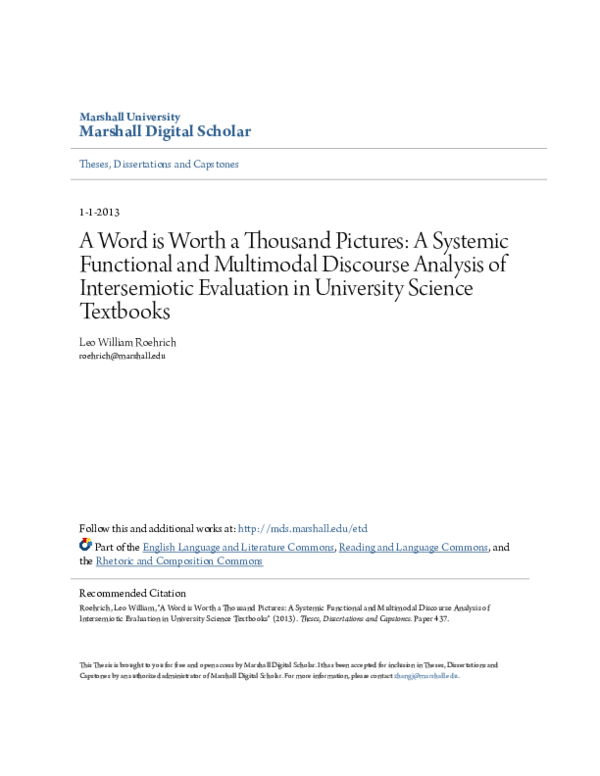 (PDF) A Word is Worth a Thousand Pictures: A Systemic Functional and Multimodal Discourse ...