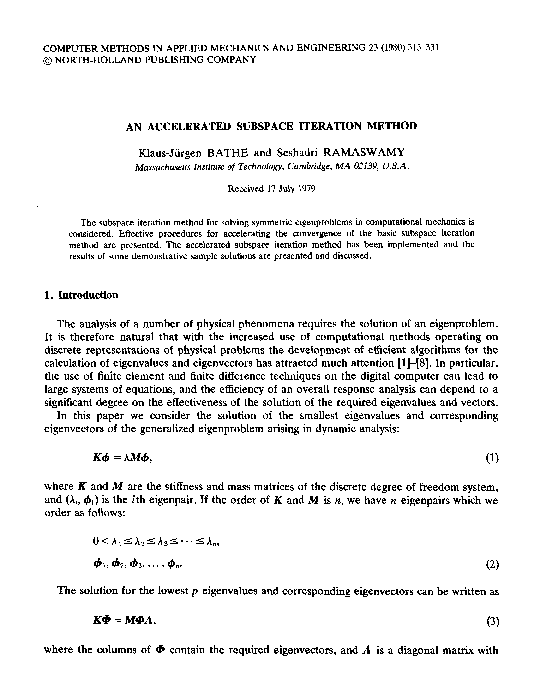 Pdf An Accelerated Subspace Iteration Method Sellakkutti Rajendran