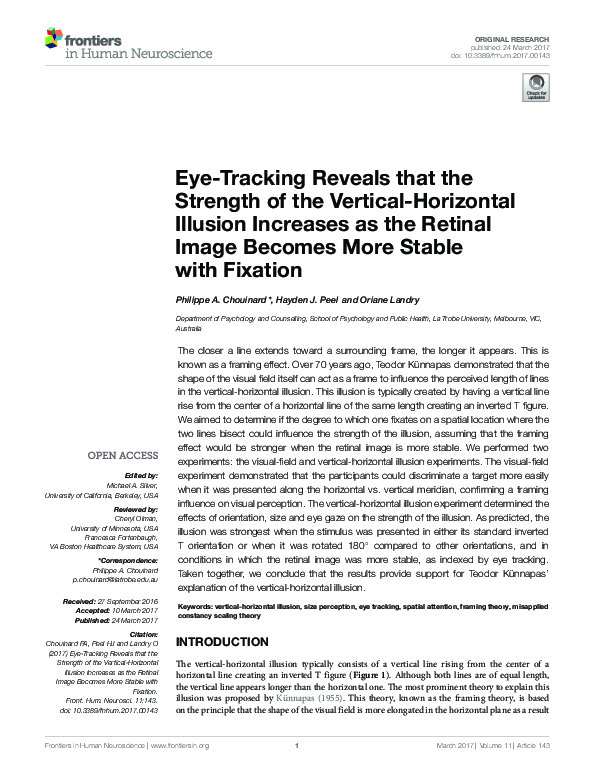 (PDF) Eye-Tracking Reveals that the Strength of the Vertical-Horizontal ...