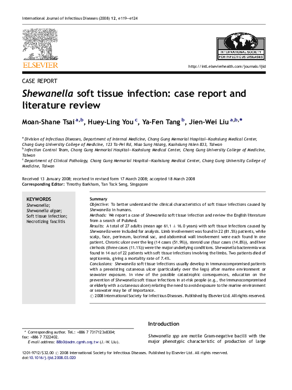 (PDF) Shewanella soft tissue infection: case report and literature review