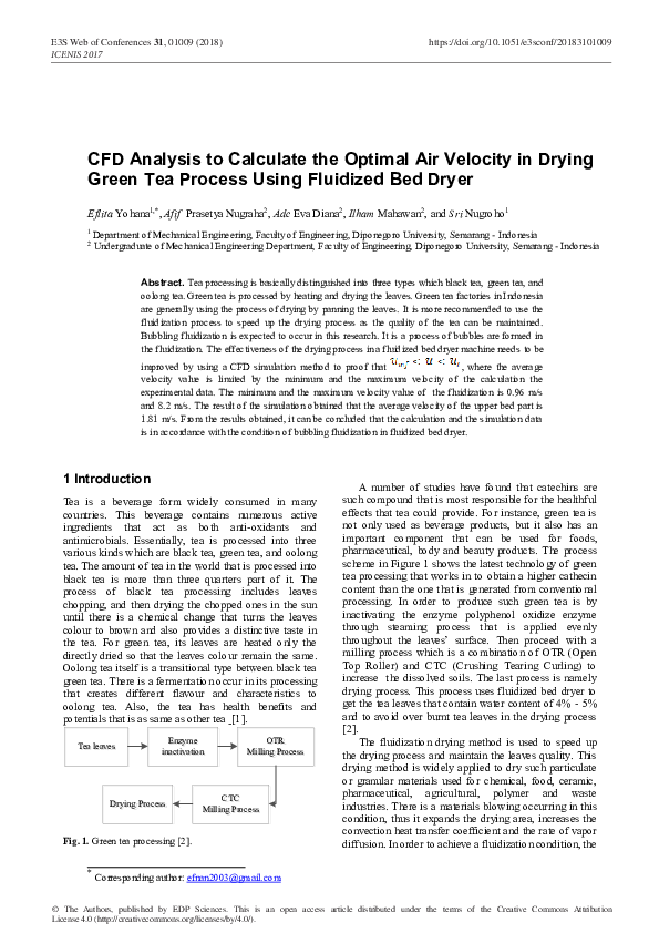 (PDF) CFD Analysis to Calculate the Optimal Air Velocity in Drying ...