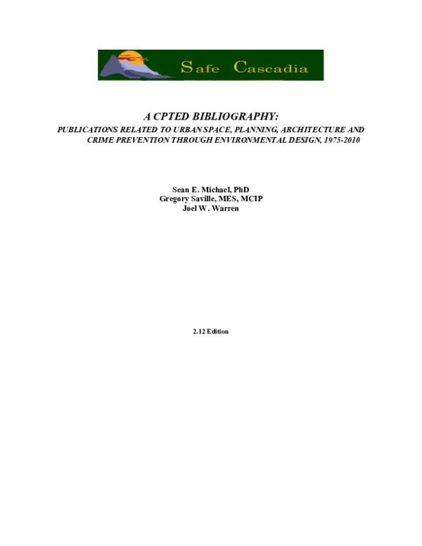 (PDF) Third-Generation Crime Prevention Through Environmental Design ...