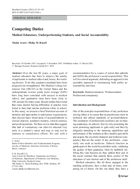 (PDF) Competing Duties