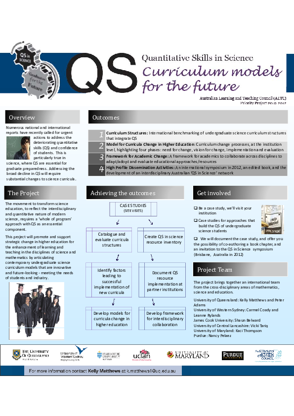 (PDF) Quantitative skills (QS) in science: Curriculum models for the future